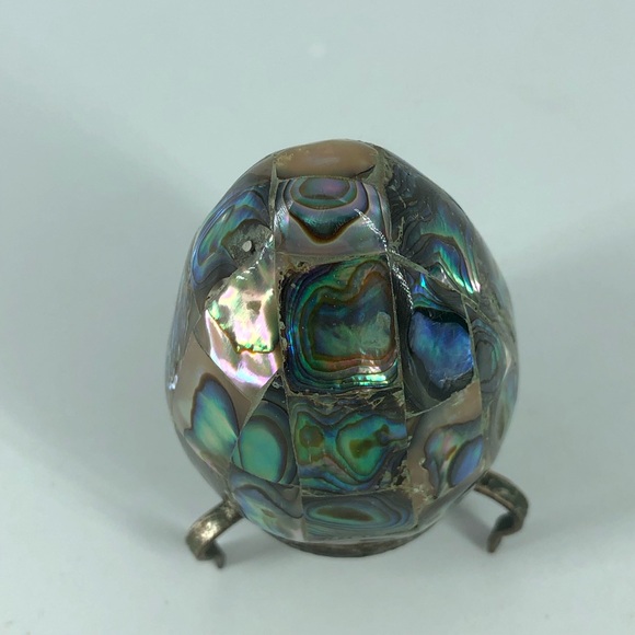 Art | Vintage Abalone Inlay Shell Egg On Stand | Poshmark